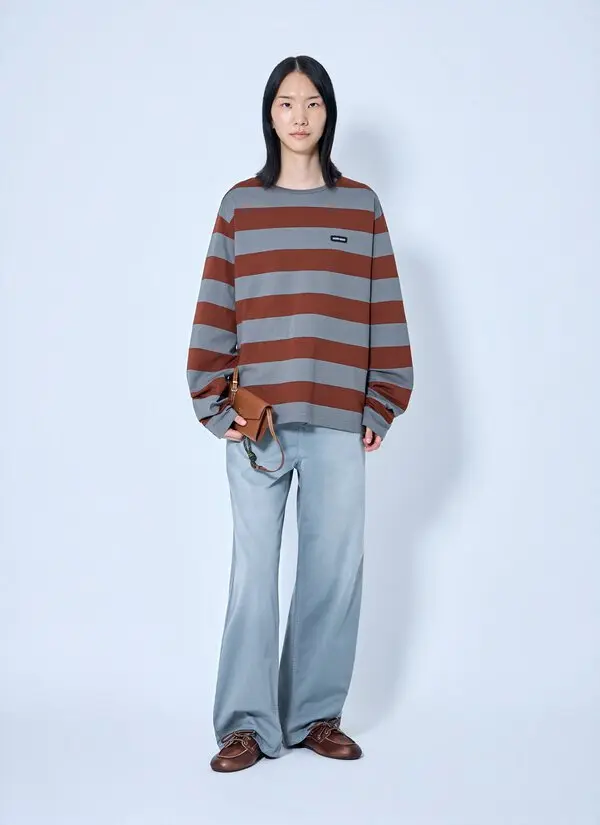Miu Miu Striped Jersey T-shirt