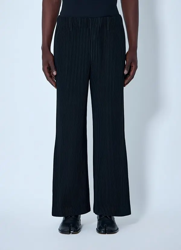 Issey Miyake Pinstripe Tailored Trousers - Black
