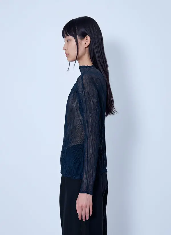 Issey Miyake Sheer Long Sleeve Top
