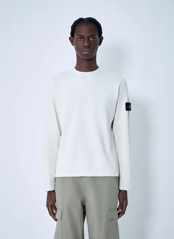 Stone Island Logo Patch Sweatshirt - Ivory
