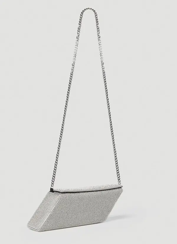 Kara Parallelogram Shoulder Bag - Silver
