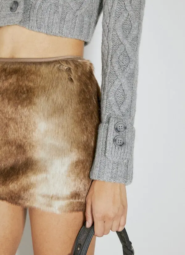 Guess Faux Fur Cable Sweater