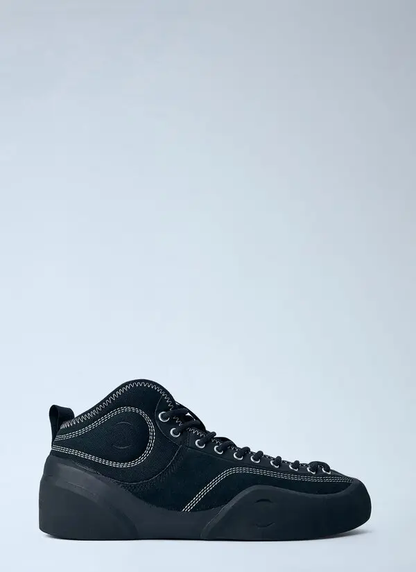 VILLAGE PM High-top Sneakers With Contrast Stitching - Black