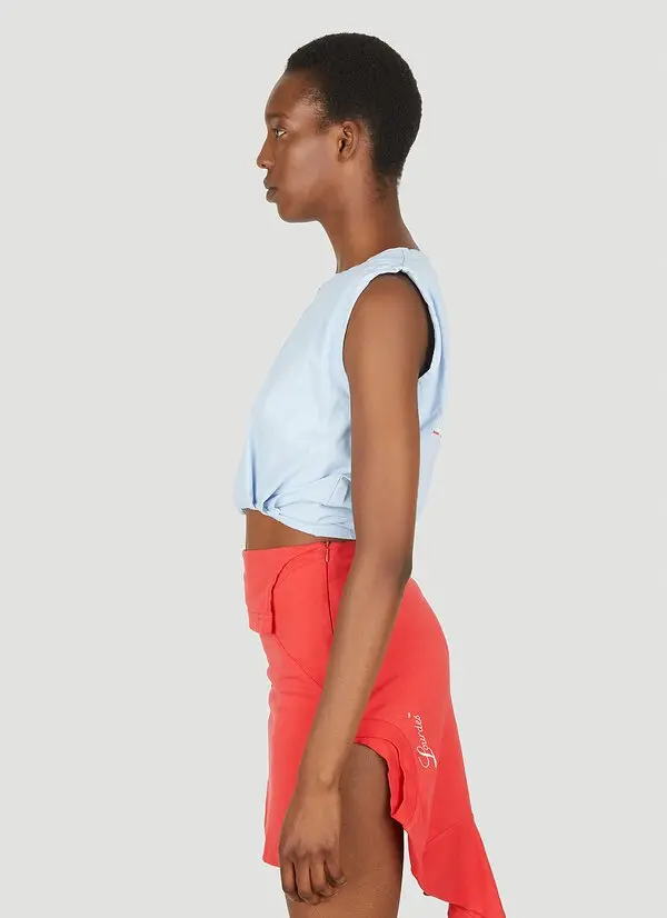 LOURDES Gathered Top - Light Blue
