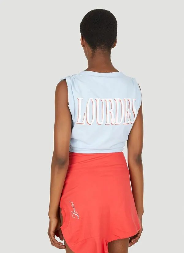 LOURDES Gathered Top - Light Blue