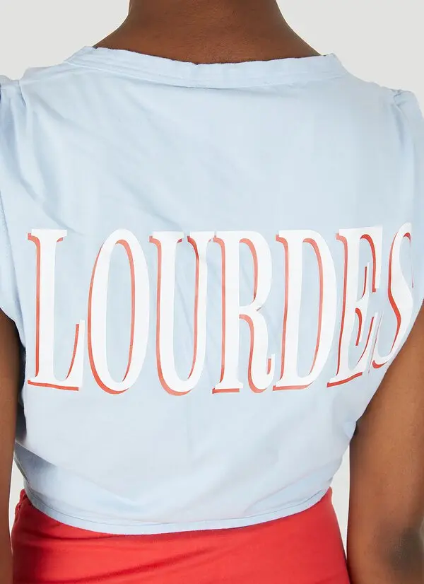 LOURDES Gathered Top - Light Blue