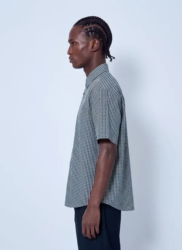 Vetements Metal Logo Checked Short Sleeve Shirt