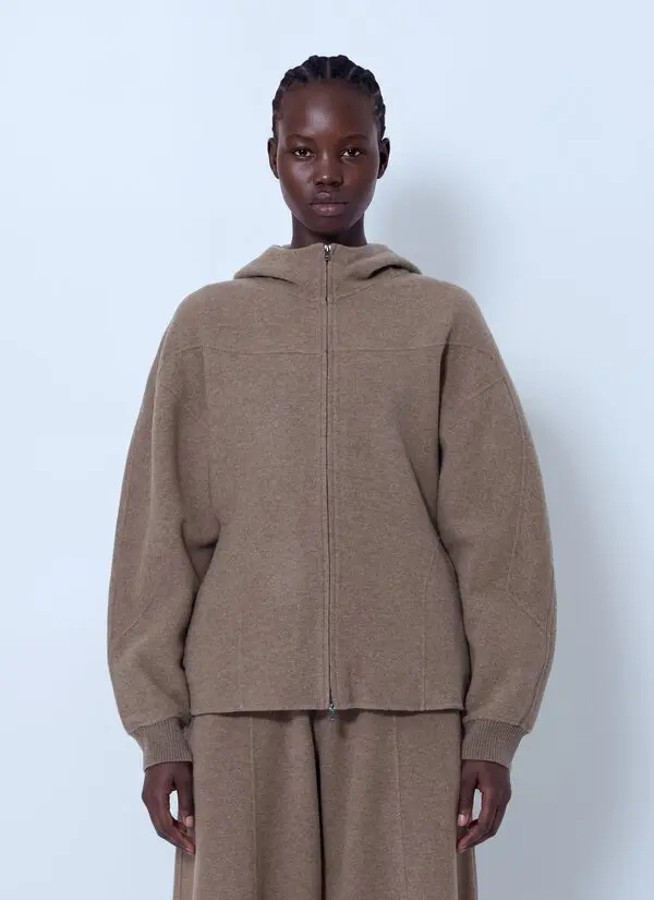 Max Mara Hooded Wool-blend Sweatshirt - Beige