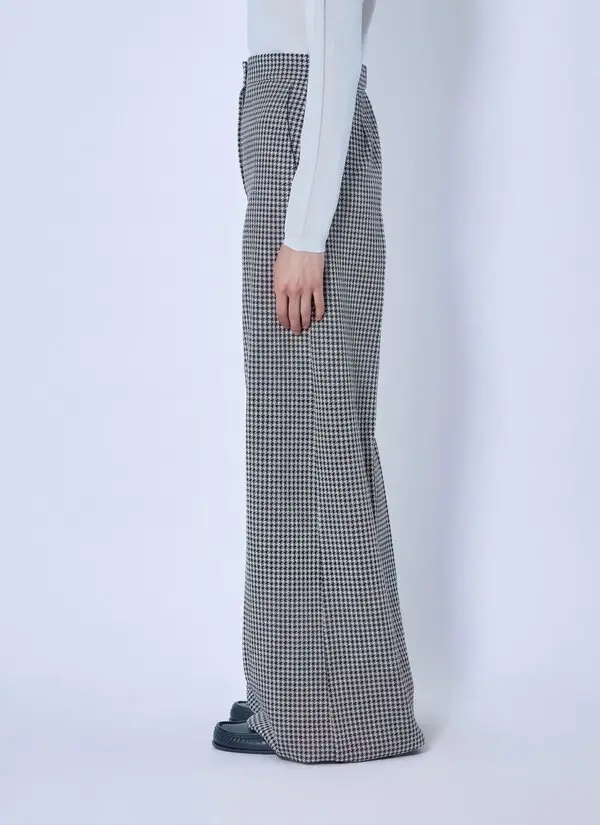 Max Mara Houndstooth Wide-leg Trousers - Brown