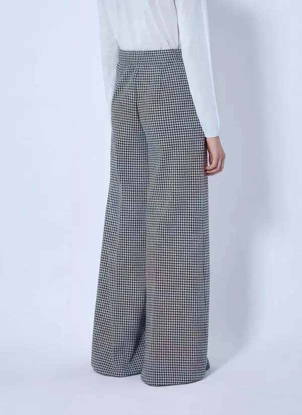 Max Mara Houndstooth Wide-leg Trousers - Brown