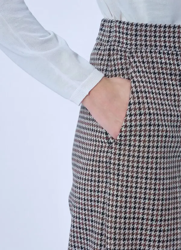 Max Mara Houndstooth Wide-leg Trousers - Brown