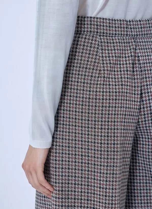 Max Mara Houndstooth Wide-leg Trousers - Brown