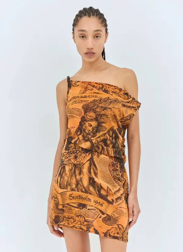 Acne Studios Printed Mini Dress - Orange