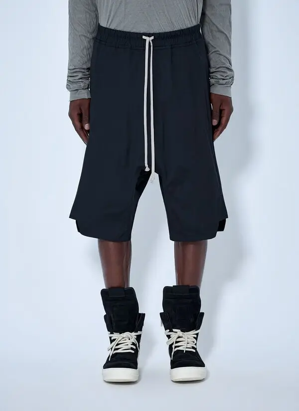 Rick Owens Basket Swingers Heavy Poplin Shorts - Black
