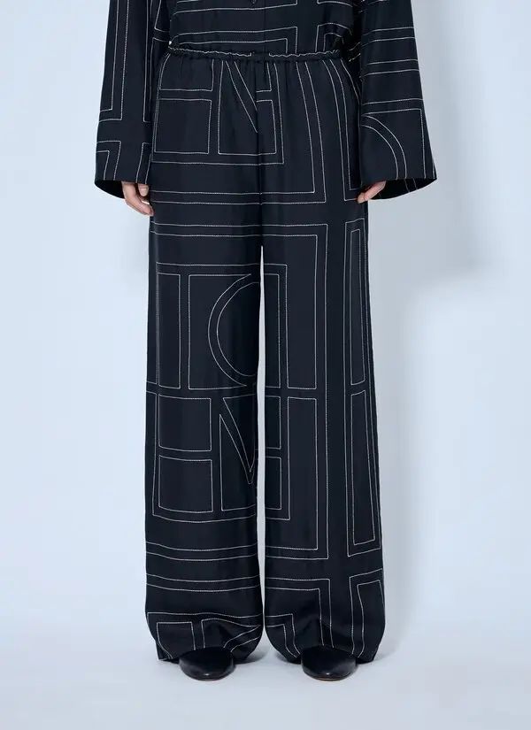 TOTEME Monogram Silk Pj Pants