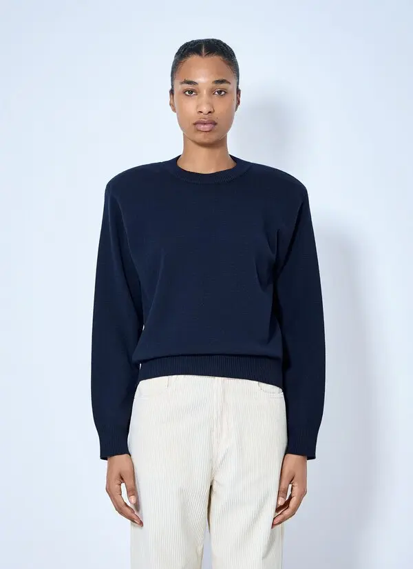 RÓHE Statement Shoulder Crewneck - Navy