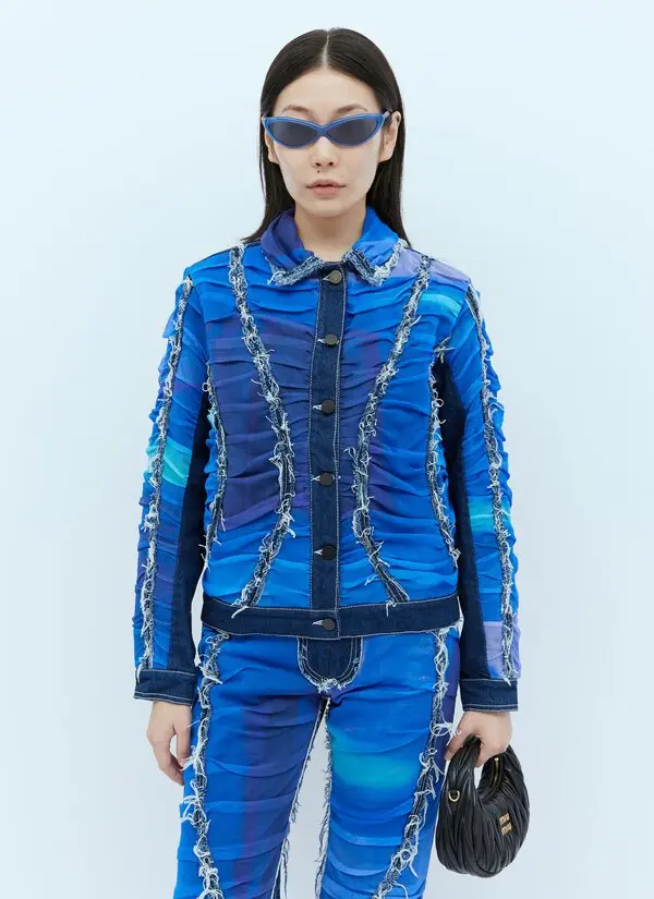 Paula Canovas Del Vas Mesh Construction Denim Jacket