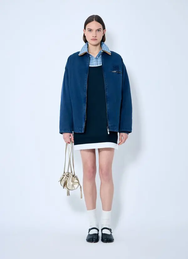 Miu Miu Knit And Poplin Mini Dress