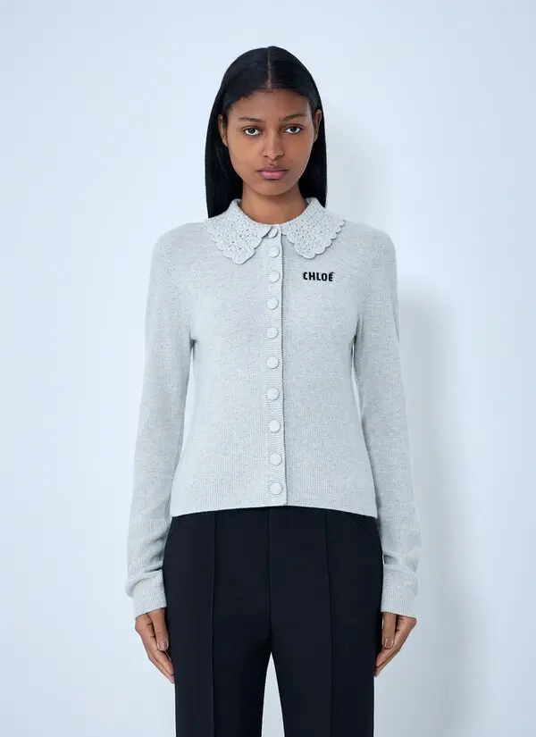Chloé Logo Cardigan - Grey