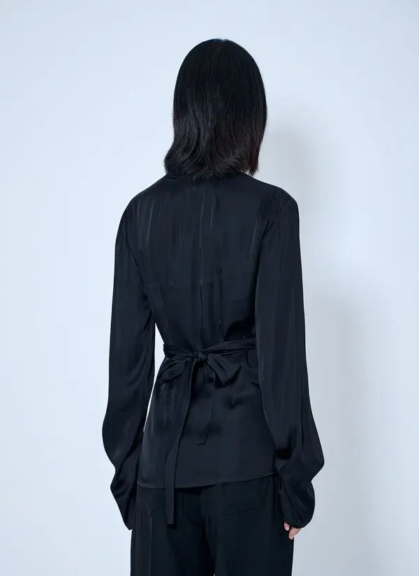 Rick Owens Laura Satin Wrap Top