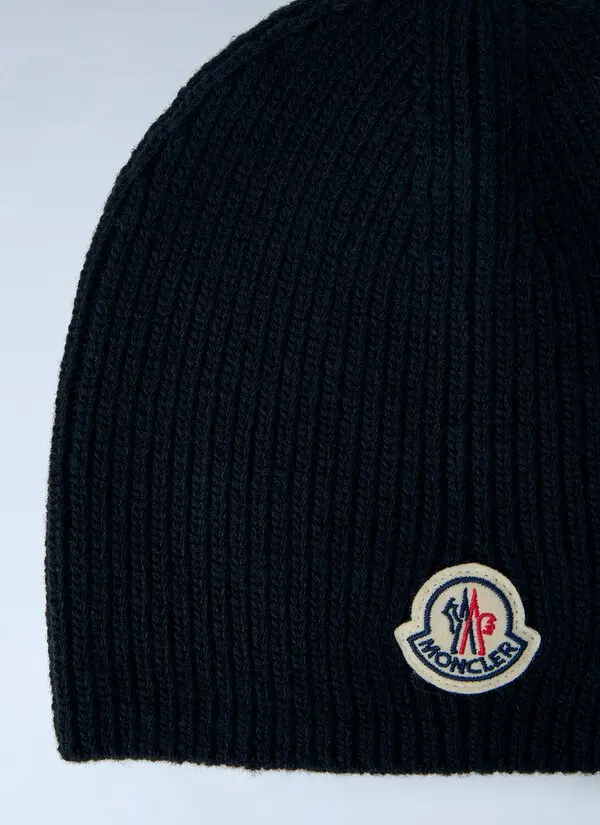 Moncler Ribbed Wool Beanie Hat