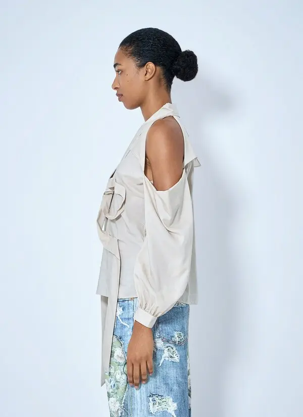 Acne Studios Bow-tie Open-shoulder Blouse
