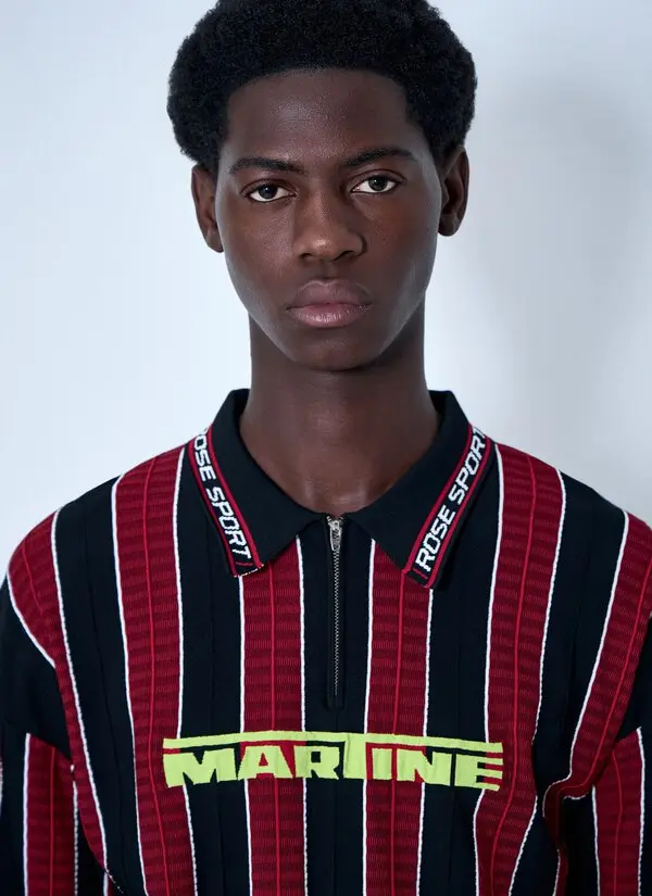 Martine Rose Striped Polo Sweatshirt