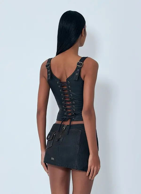 MISS SIXTY X KNWLS Leather Top