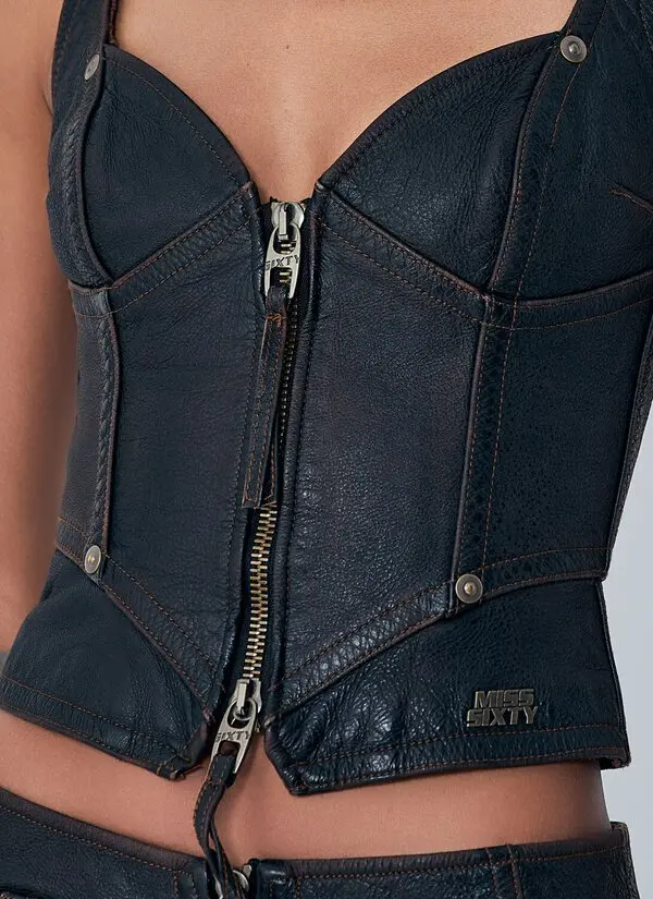 MISS SIXTY X KNWLS Leather Top