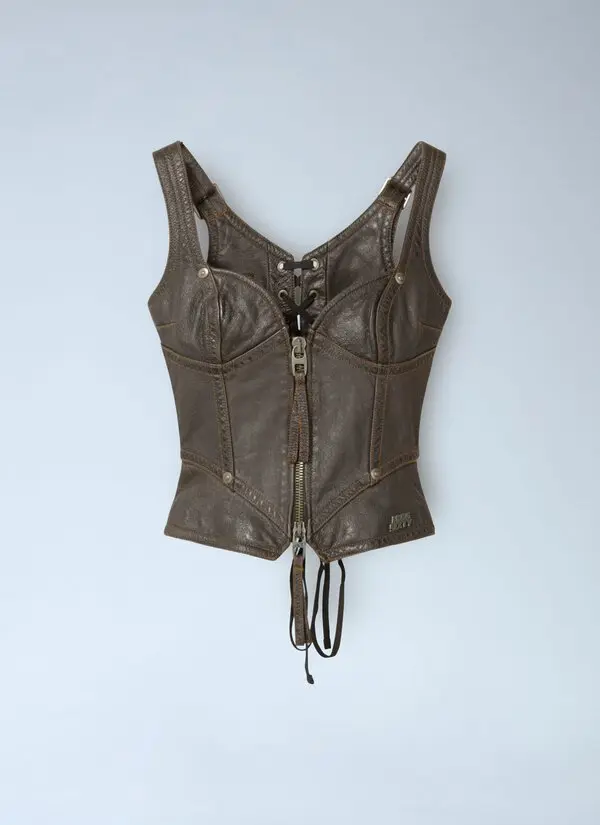 MISS SIXTY X KNWLS Leather Top - Black