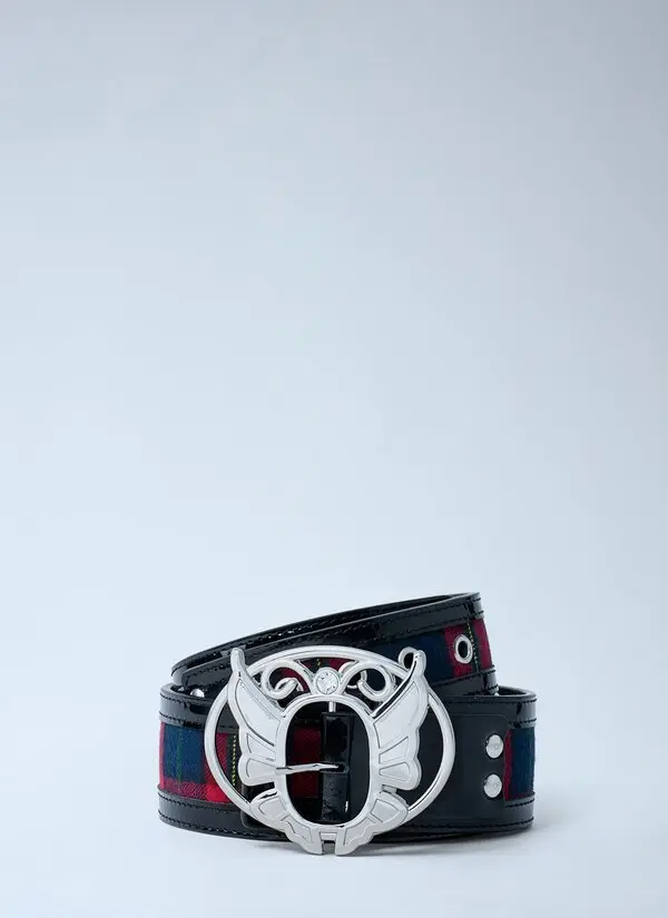 CHOPOVA LOWENA Tartan Belt - Brown