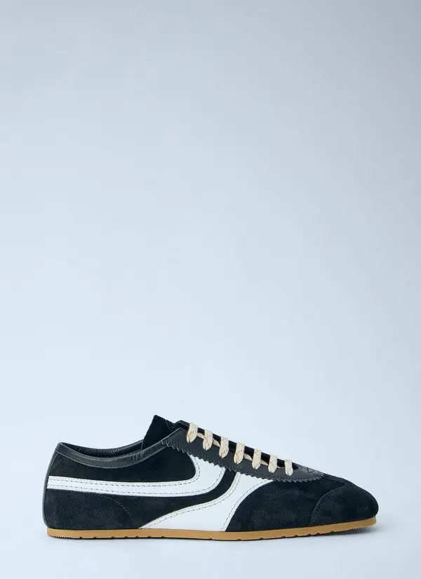 Dries Van Noten Suede Panel Sneakers - Black