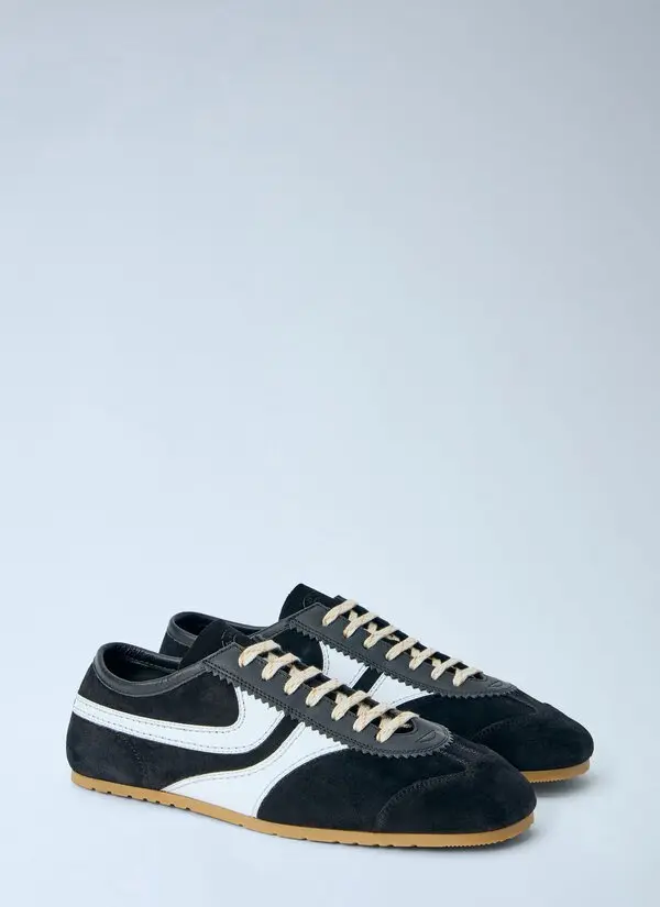 Dries Van Noten Suede Panel Sneakers - Black
