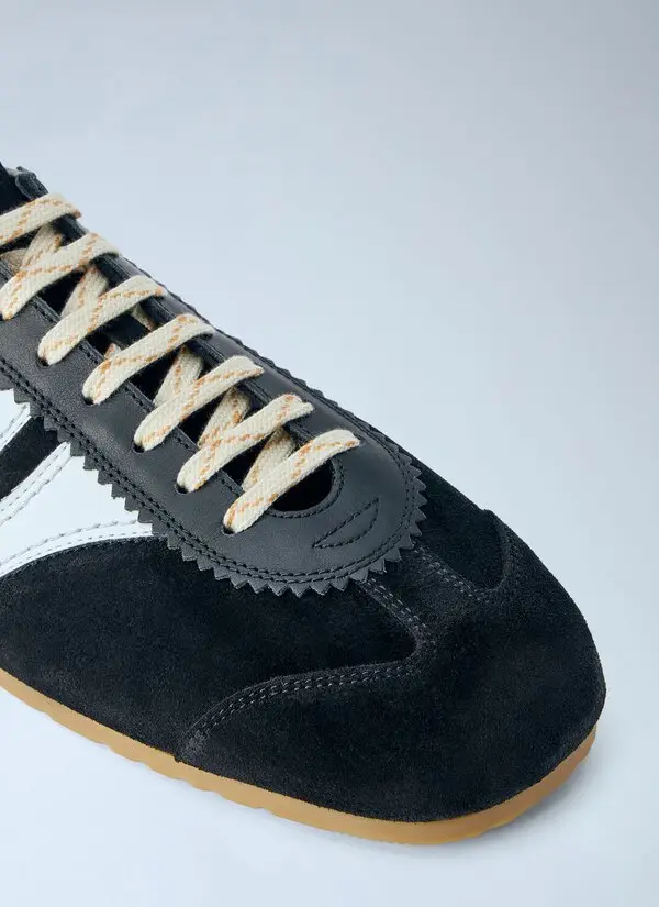 Dries Van Noten Suede Panel Sneakers - Black