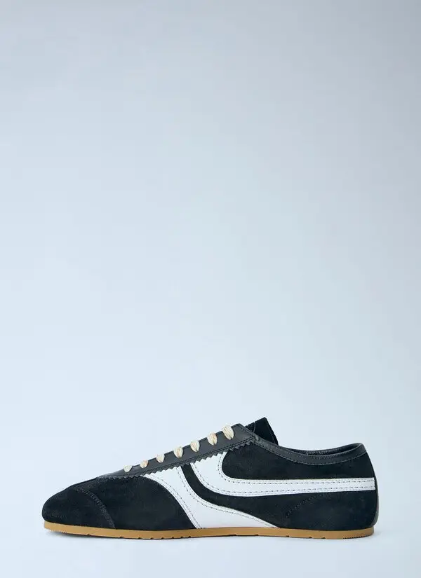 Dries Van Noten Suede Panel Sneakers - Black