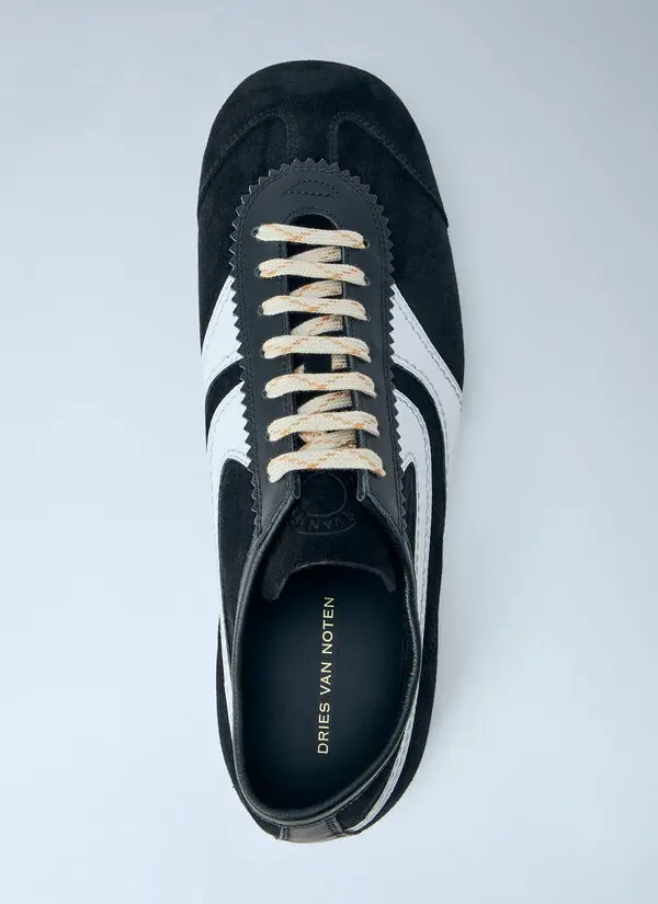 Dries Van Noten Suede Panel Sneakers - Black