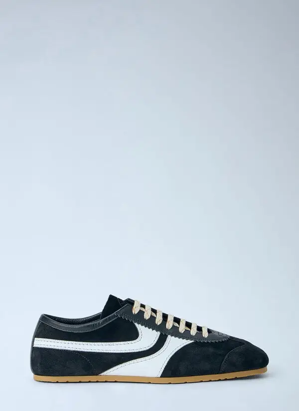 Dries Van Noten Suede Panel Sneakers - Black