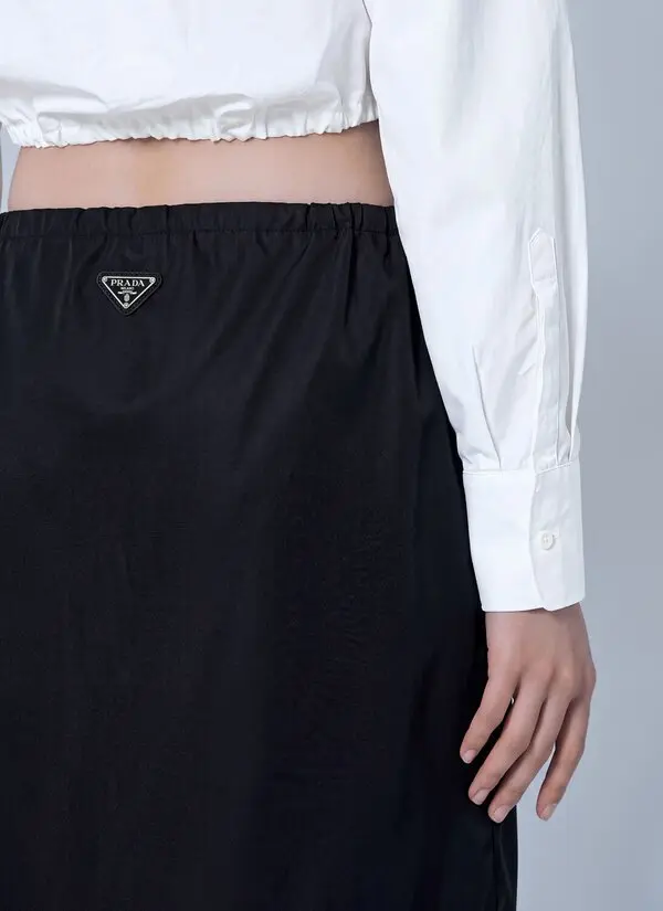 Prada Elastic Waist Re-nylon Midi Skirt