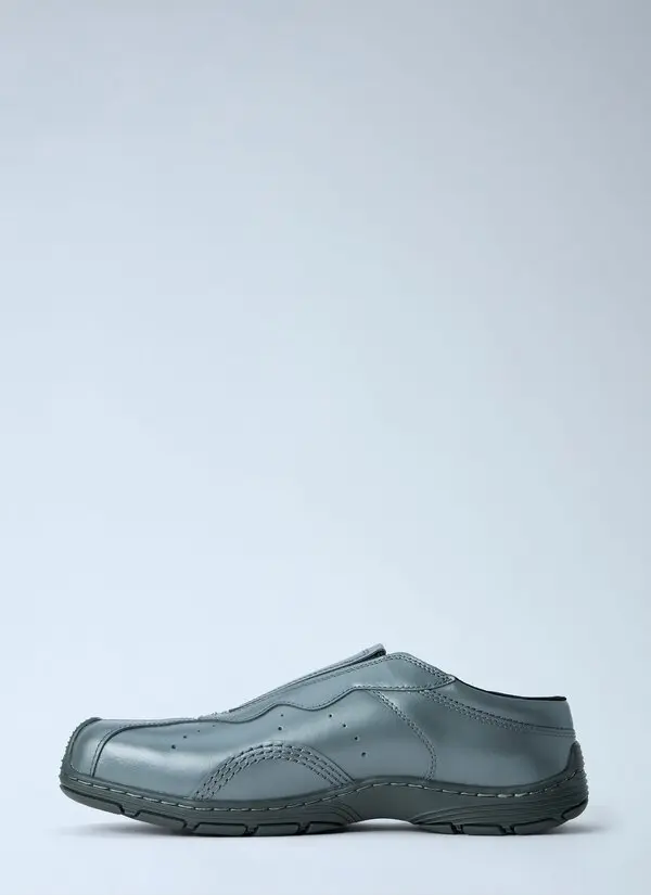 Dr. Martens Aurix Gunmetal Satin Finish Leather Slip Ons