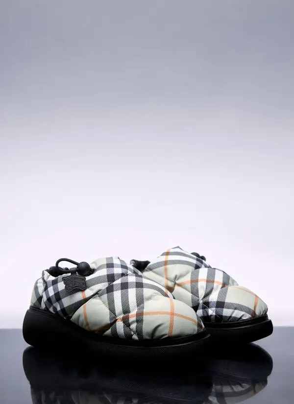 Burberry Check Nylon-blend Pillow Mule