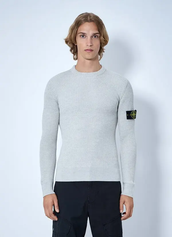 Stone Island Ribbed Crewneck Sweater - Grey