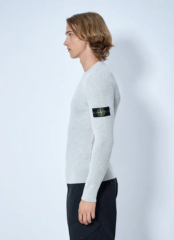 Stone Island Ribbed Crewneck Sweater - Grey