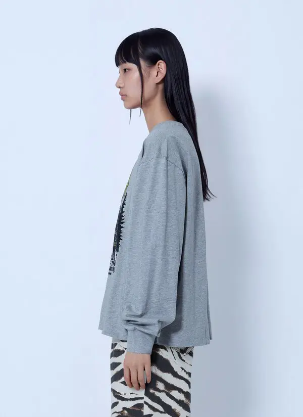 GANNI Basic Cotton Jersey Longsleeve - Grey