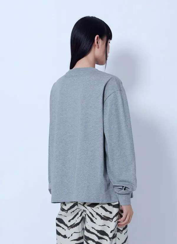 GANNI Basic Cotton Jersey Longsleeve - Grey