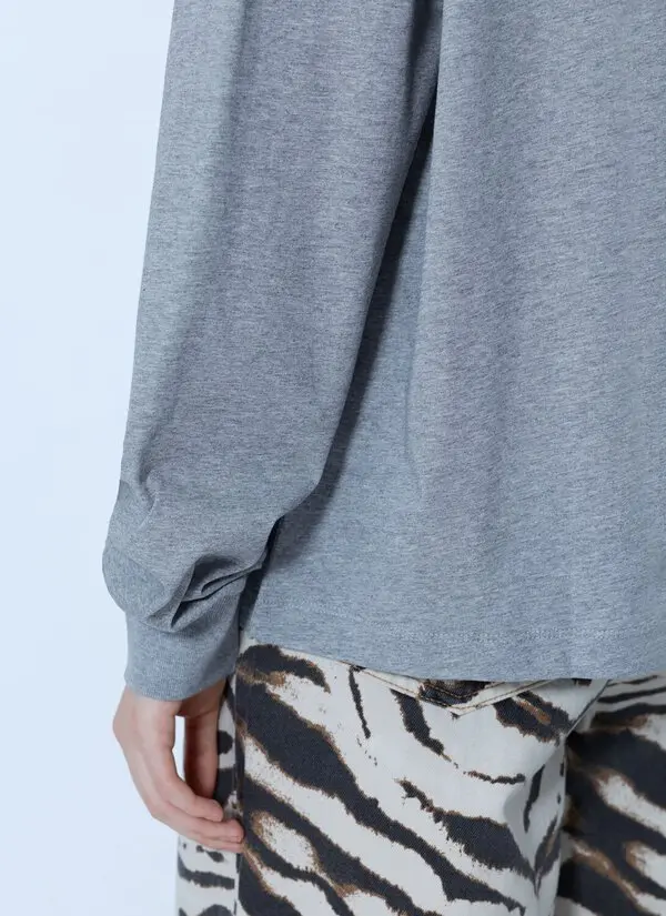 GANNI Basic Cotton Jersey Longsleeve - Grey