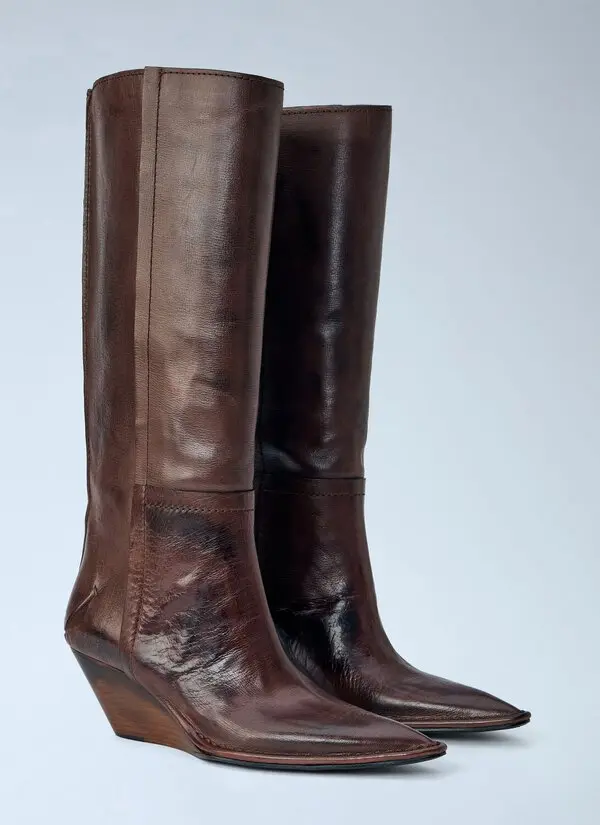 CAPASA MILANO Camperos Knee-high Leather Boots