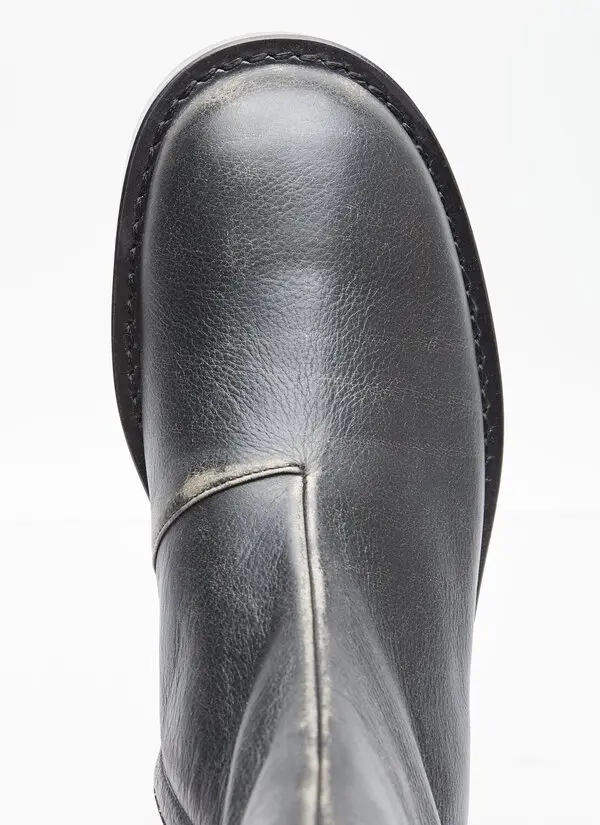 COURREGES Used Leather Zip Ankle Boots