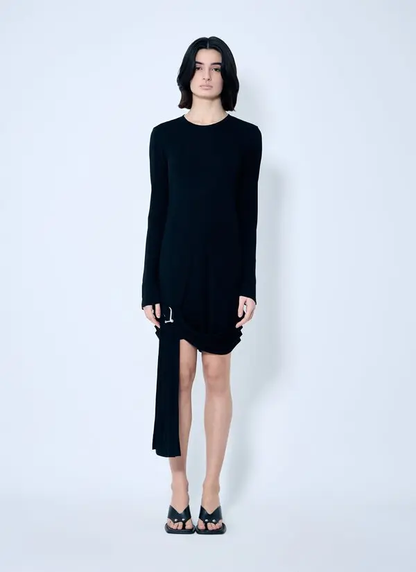 JW Anderson Draped Hem Dress - Black