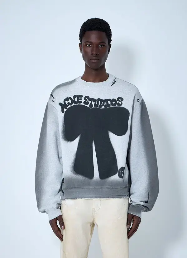 Acne Studios Sprayed Logo Sweatshirt - Grey