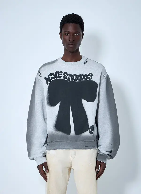 Acne Studios Sprayed Logo Sweatshirt - Grey
